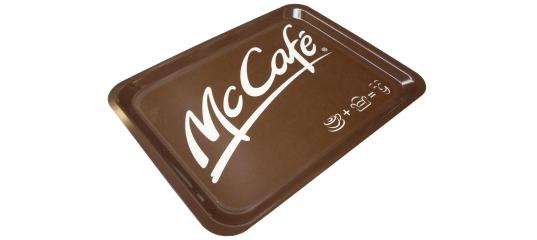 Serving tray, brown L428xW325mm, large, McCafe, with